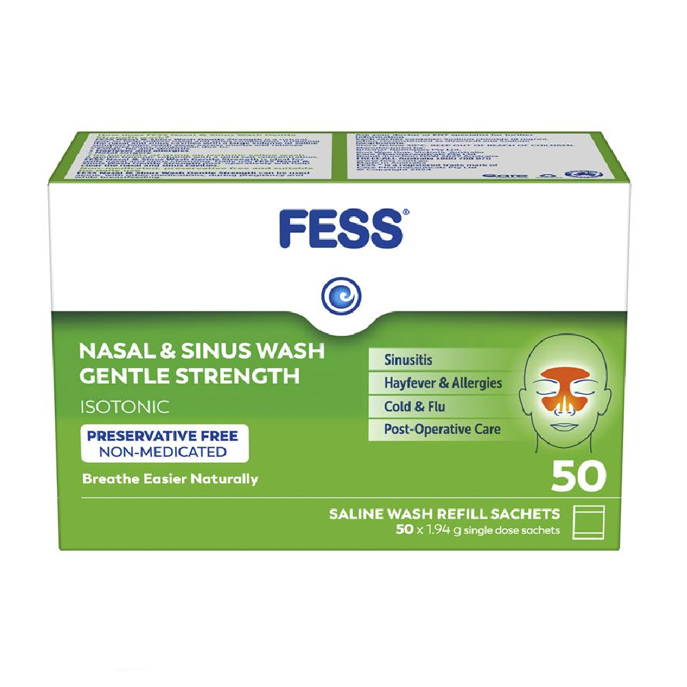 Fess Nasal & Sinus Wash Refill Gentle Strength 50 Sachets